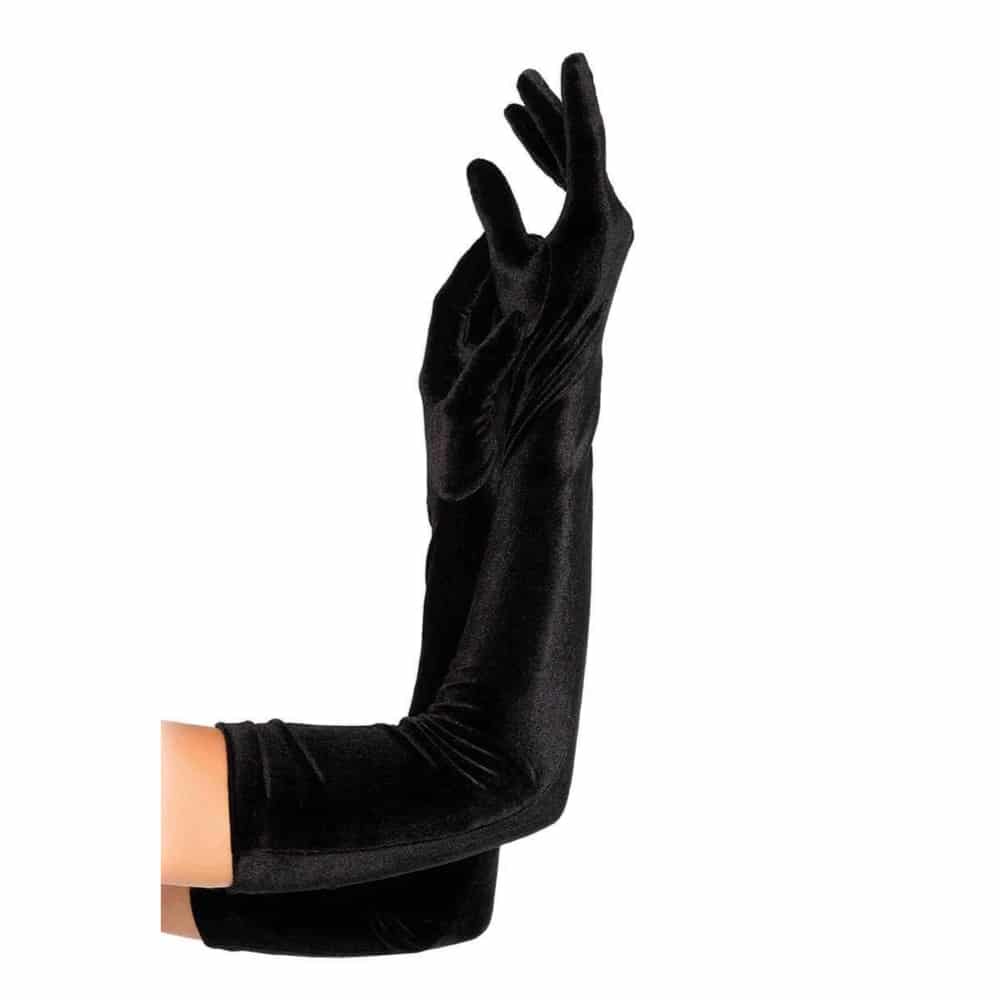 Stretch Velvet Opera Gloves – Black Elegant Evening Gloves | Janet’s Closet