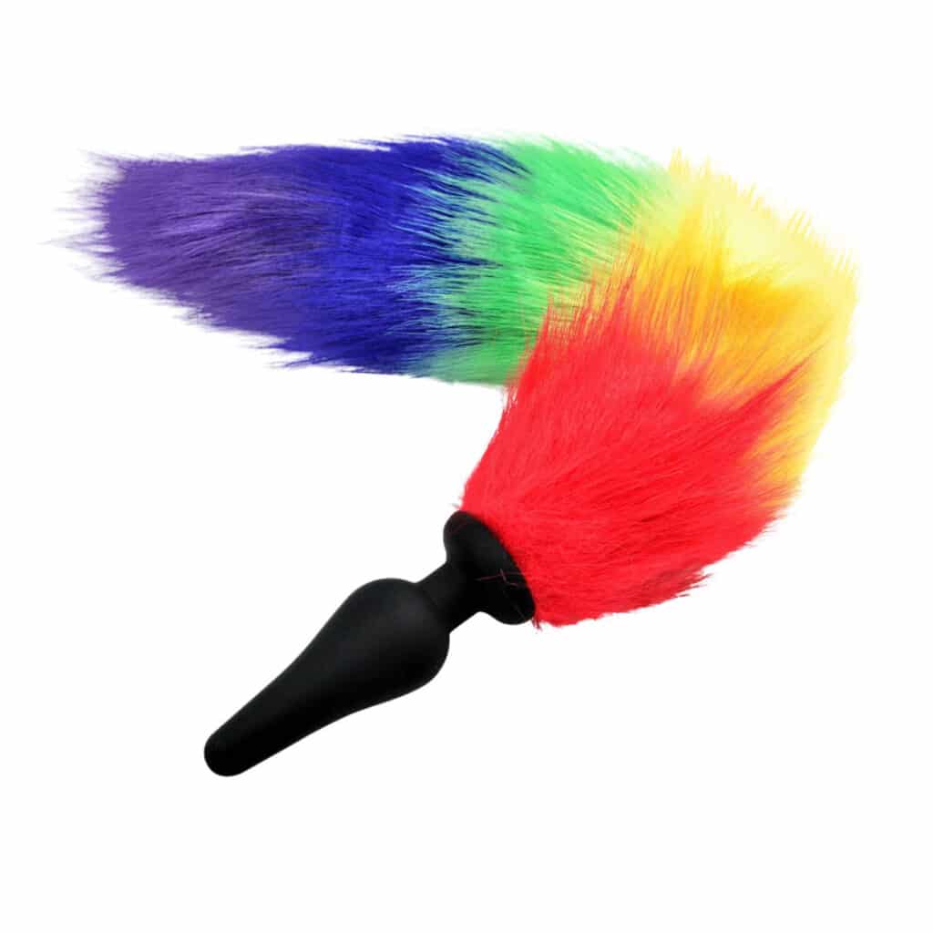 Ple’Sur Fox Tail Anal Plug – Rainbow