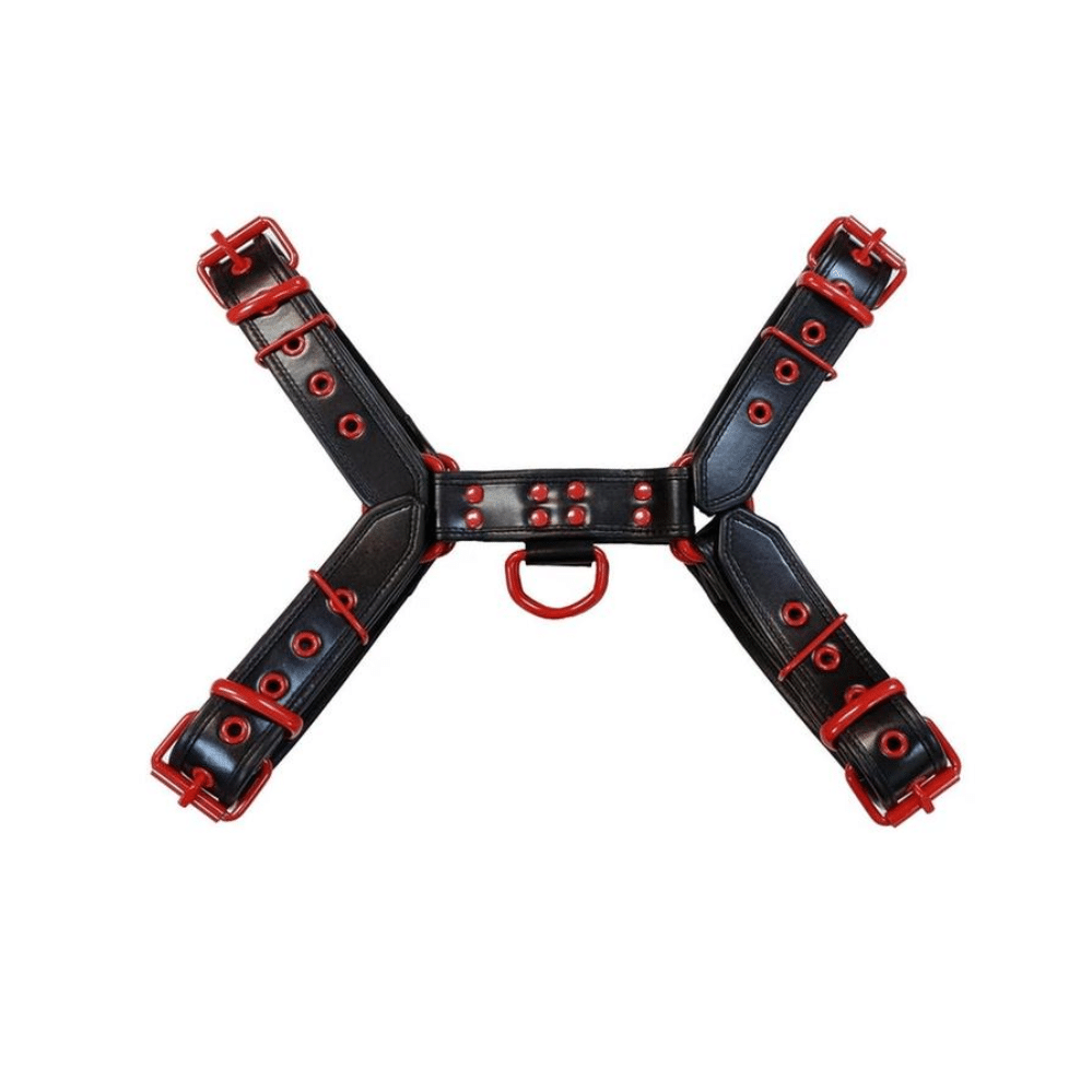 Rouge Leather Bulldog Harness – Black/Red | Janet’s Dungeon