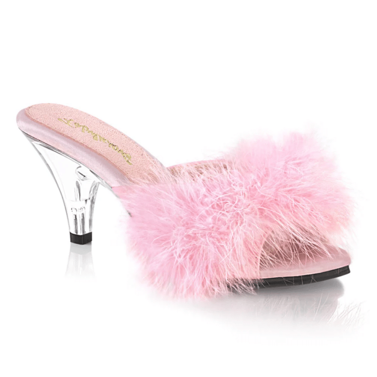 Fabulicious Belle-301F Pink Marabou Sandal | Sexy Crossdresser Heels ...