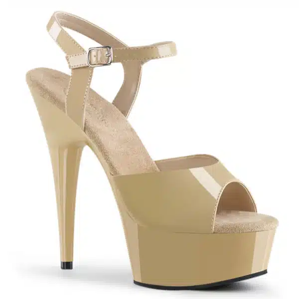 Pleaser Delight-609 Cream Platform Heels
