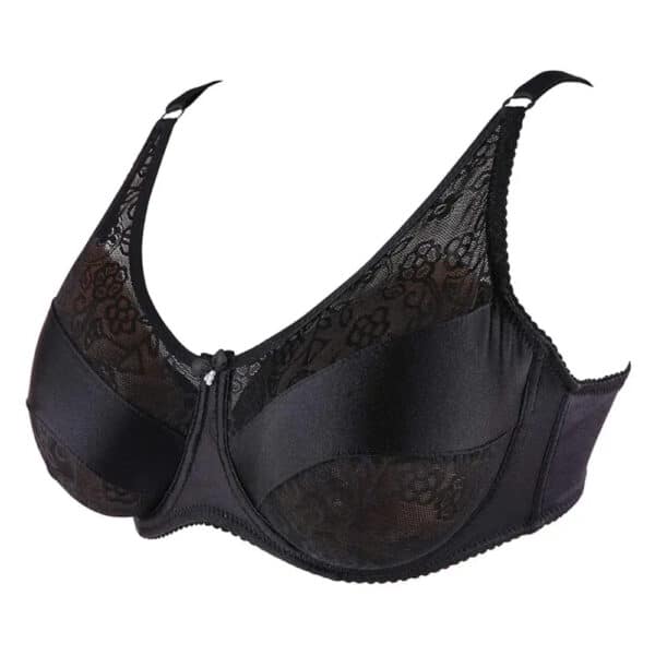 Black Lace Pocket Bra for Breast Forms – Underwire Support | Janet’s Closet